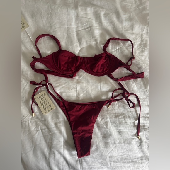 Monday Swimwear | Swim | Monday Swimwear Burgundy Sorrento Palma Set ...